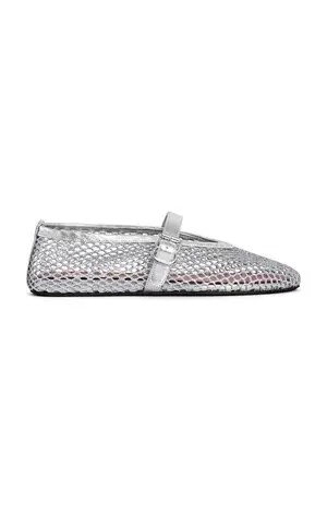 ALAÏA Metallic Mesh Mary Jane Flats