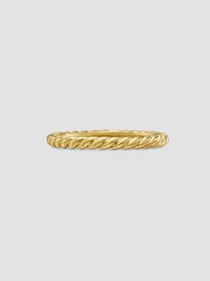 David Yurman Cable Band Ring In 18k Yellow 2mm - Gold
