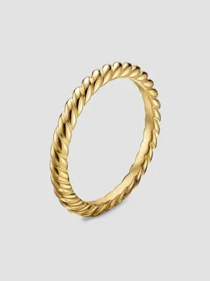 David Yurman Cable Band Ring In 18k Yellow 2mm
