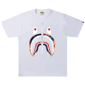 A BATHING APE Tie Dye Shark Tee /navy - White