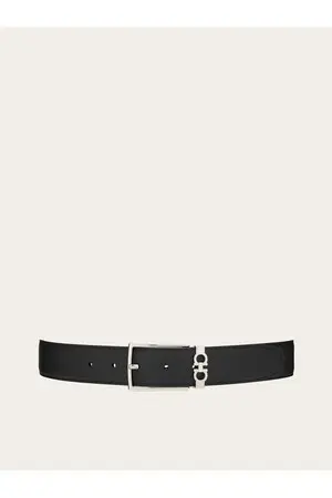 FERRAGAMO Reversible And Adjustable Gancini Belt - Natural