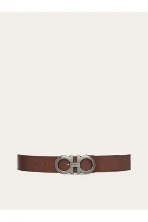 FERRAGAMO Reversible And Adjustable Gancini Belt Natural