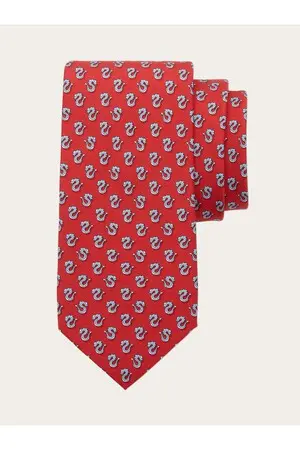 FERRAGAMO Dragon Print Silk Tie