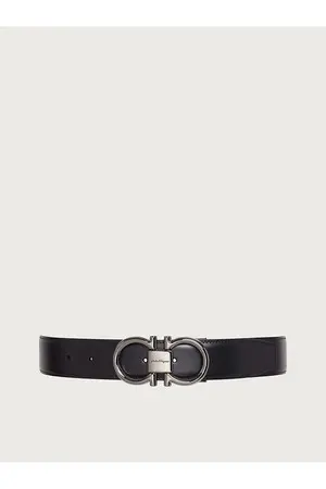 FERRAGAMO Reversible And Adjustable Gancini Belt - Natural