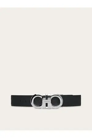 FERRAGAMO Reversible And Adjustable Gancini Belt - Black