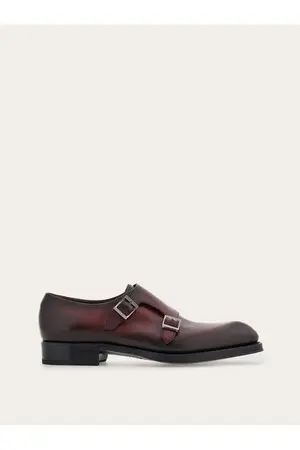 FERRAGAMO Tramezza Double Monk Strap - Natural