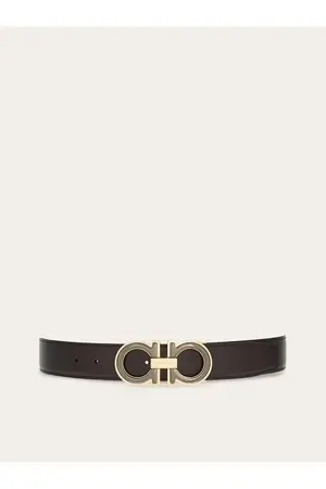FERRAGAMO FERRAGAMO Reversible Adjustable Gancini Belt Natural