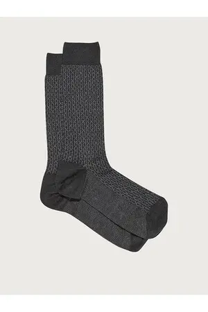 FERRAGAMO FERRAGAMO Medium Gancini Crew Socks Gray