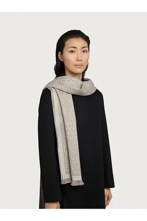 FERRAGAMO Gancini Scarf - Beige