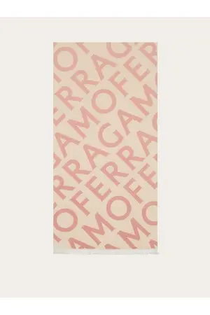 FERRAGAMO Double Scarf With Lettering - Pink