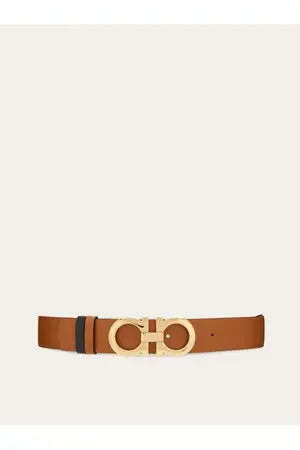 FERRAGAMO Reversible Gancini Belt - Black