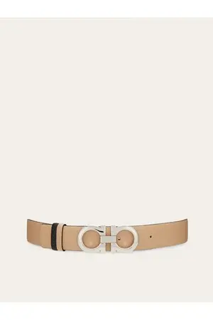FERRAGAMO Reversible And Adjustable Gancini Belt - Black