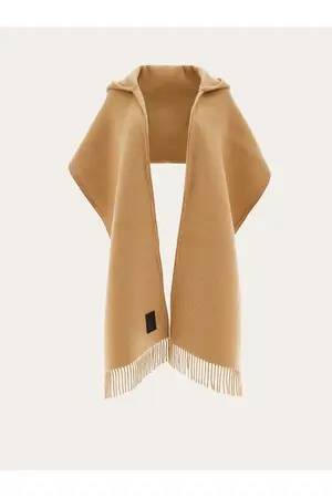 FERRAGAMO Hybrid Hooded Stole - Natural