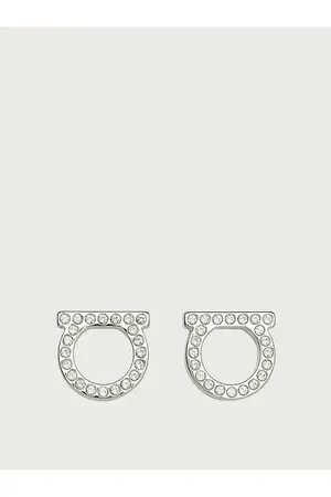 FERRAGAMO Gancini Crystal Earrings - Gold