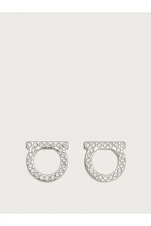 FERRAGAMO FERRAGAMO Gancini Crystal Earrings Natural