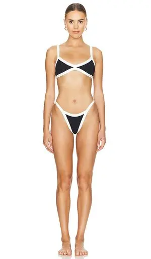 L*Space Mackenzie Bikini Bottom - Black & Cream