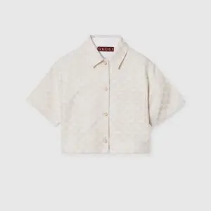 Gucci Gg Cotton Gabardine Shirt - Neutral