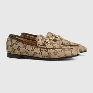 Gucci S Jordaan Loafer In Original Gg Fabric - Beige