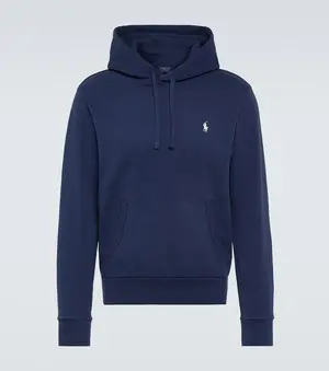 Polo Ralph Lauren Logo Cotton Jersey Hoodie - Blue