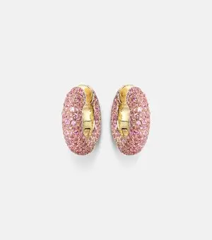 OCTAVIA ELIZABETH Blossom Bubble 18kt Yellow Sapphire Hoop Earrings - Gold