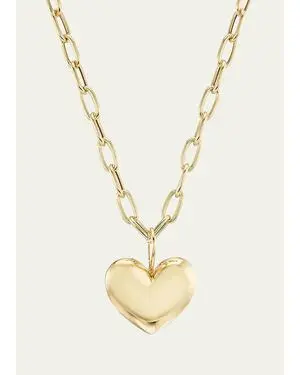 Brent Neale 18k Mini Puff Heart Pendant Necklace - Yellow