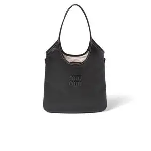 Miu Miu Leather Bag With Gold-tone Hardware - Black