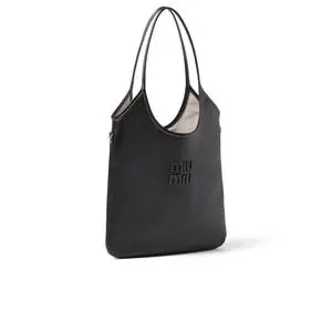Miu Miu Leather Bag With Gold-tone Hardware - Black