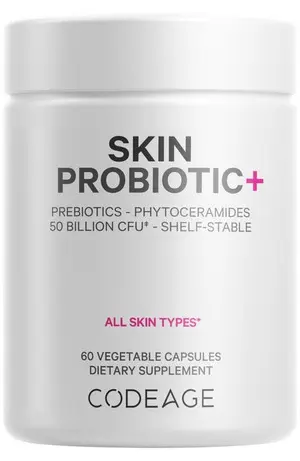 CODEAGE Skin Probiotics 50 Billion Cfu + Prebiotics Supplement - White