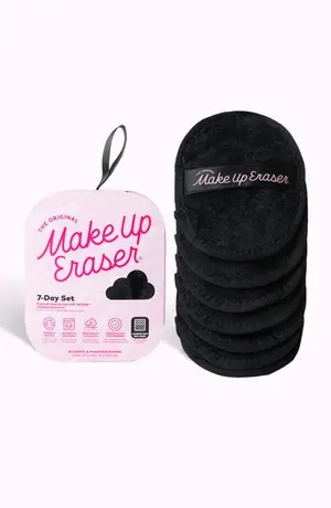 THE ORIGINAL MAKEUP ERASER 7-day Chic Makeup Eraser Set With Laundry Bag - Black