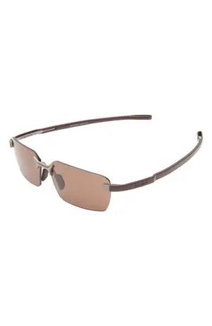 Tag Heuer Flex Rectangular Rimless Sunglasses - Matte Bordeaux/brown Polar