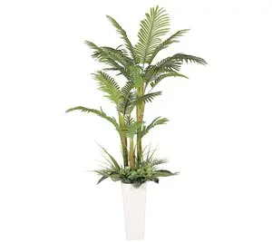 PULEO INTERNATIONAL 6 Ft. Artificial Areca Palm Tree With Pot - One-color