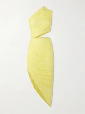 AZZEDINE ALAIA Alaïa One-shoulder Cutout Stretch-jersey Midi Dress