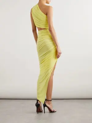 AZZEDINE ALAIA Alaïa One-shoulder Cutout Stretch-jersey Midi Dress