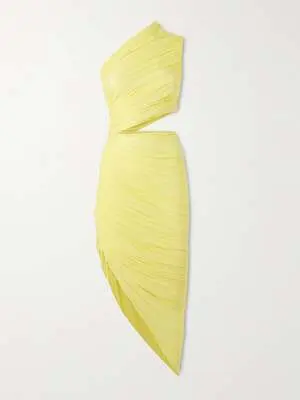 AZZEDINE ALAIA Alaïa One-shoulder Cutout Stretch-jersey Midi Dress