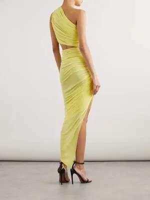 AZZEDINE ALAIA Alaïa One-shoulder Cutout Stretch-jersey Midi Dress