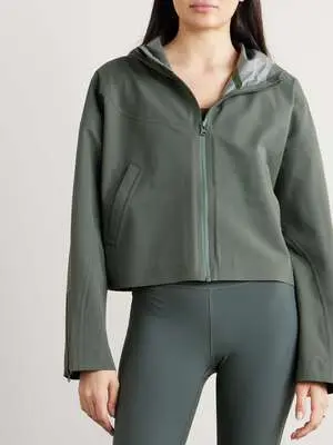 Alo Yoga Rain Or Shine Stretch Recycled-ripstop Hooded Jacket