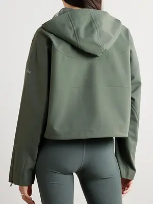 Alo Yoga Rain Or Shine Stretch Recycled-ripstop Hooded Jacket
