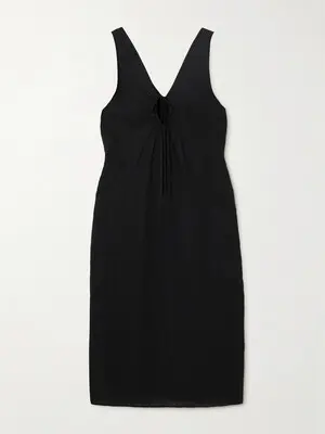 DEIJI STUDIOS Cutout Linen Midi Dress