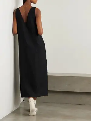 DEIJI STUDIOS Cutout Linen Midi Dress