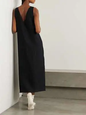 DEIJI STUDIOS Cutout Linen Midi Dress
