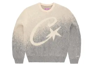 Corteiz C Star Gradient Mohair Knit Sweater - Grey | Editorialist
