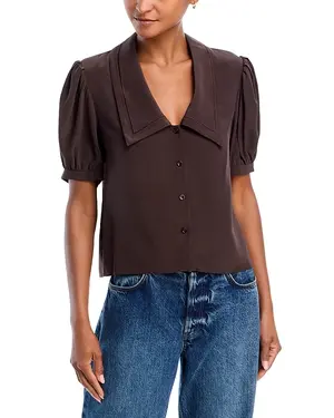 Frame Ruched V Neck Blouse Blouses For Women