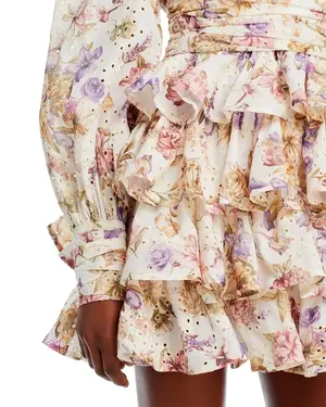 line and dot floret mini dress Line + Dot Fleur Mini Tiered Dress
