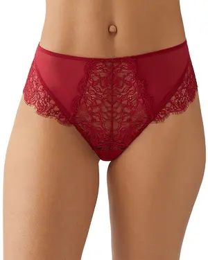 Wacoal B. Tempt'd It's On Mesh Lace Thong - Biking Red
