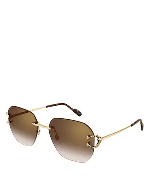 Cartier Signature C Square Sunglasses - Gold/brown Gradient