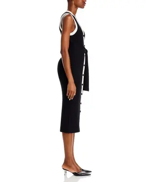 TOCCIN Victoria Button Front Midi Dress
