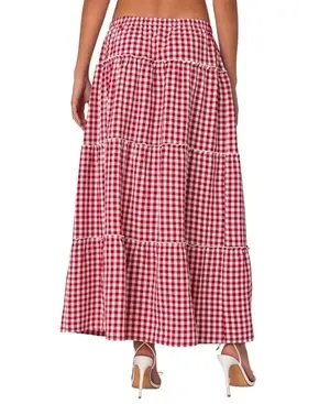 EDIKTED Gingham Maxi Skirt