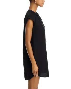 Bella Dahl Linen Cap Sleeve Henley Mini Dress