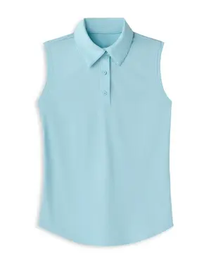 RHONE Course To Court Sleeveless Polo - Pool Blue