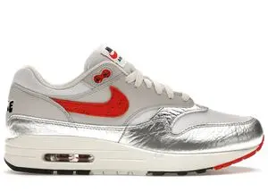 Nike Air Max 1 PRM SE Hot Sauce Sneakers White/chile Redone-colormetallic Silverone-colorneutral Greyone-colorsailone-colorfir